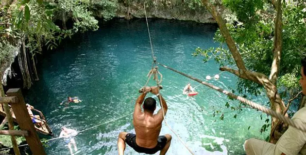 Râu, junglă și mare în fifu secretul Cancun (Quintana Roo).