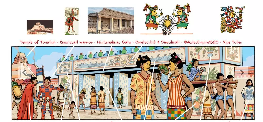Empayar Aztec, komik realistik pertama Penaklukan Tenochtitlán 16644_3