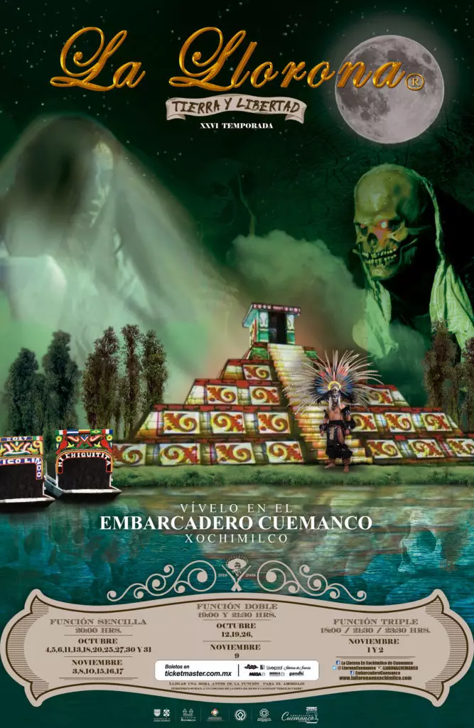 Xochimilco'daki La Llorona: Nahuatl'daki şarkılar, dans, müzik ve çok renkli gösteri 18089_3