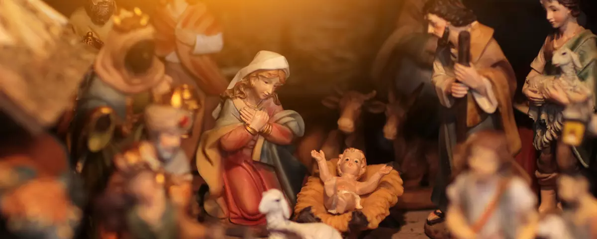 Nativity scenes los qhuas thaum lub caij Christmas
