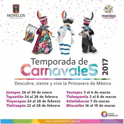 Calendario de Entroido en Morelos