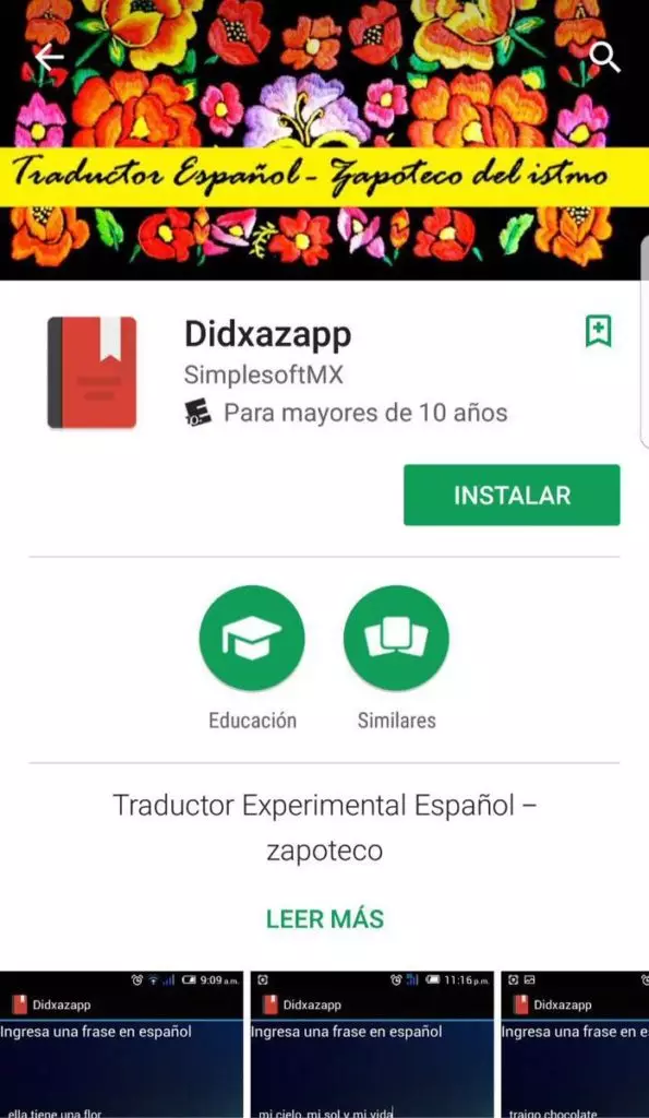 Didxazapp: programa, leidžianti versti iš ispanų kalbos į Isthmus Zapotec 25863_4