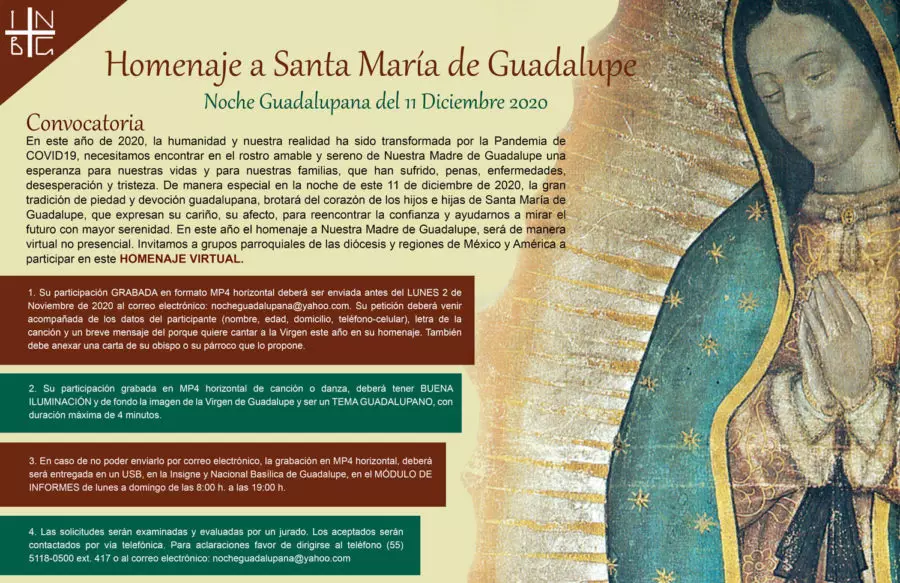 As manhãs à Virgem de Guadalupe 2020 serão virtuais 28248_2