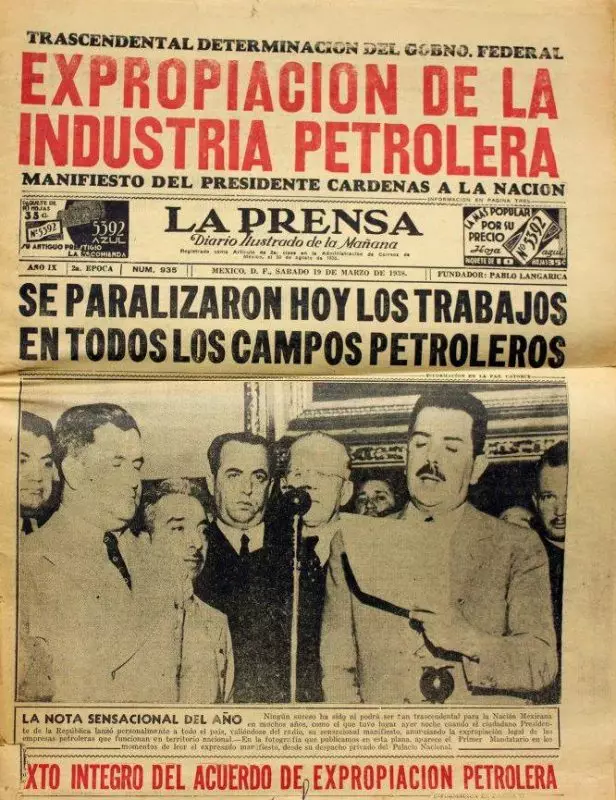 Lázaro Cárdenas na expropriation ya peteroli, amateka magufi 360_4