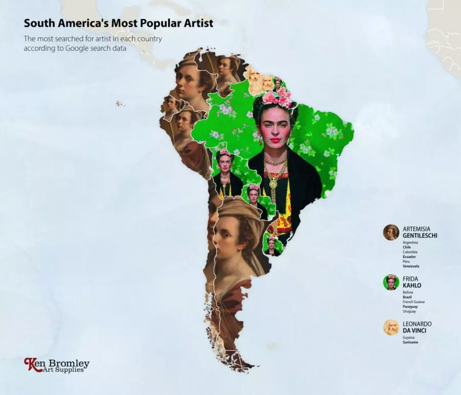 Frida Kahlo 是 Google 全球搜索次数第二多的艺术家 36753_2