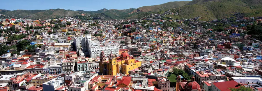 Sjónarmið yfir borgina Guanajuato