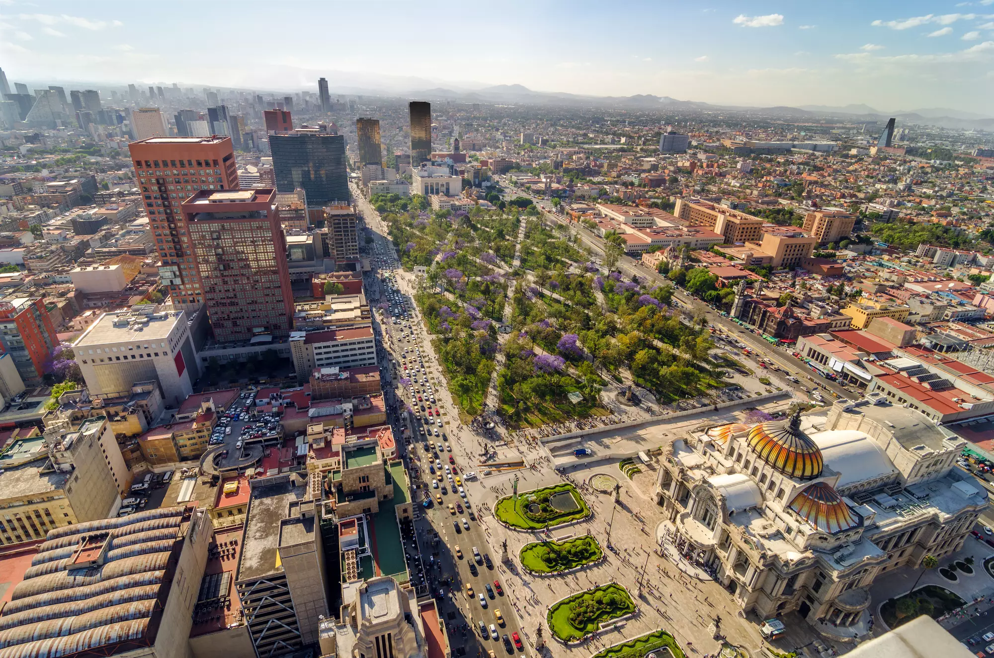 Vue aérienne de la ville de Mexico