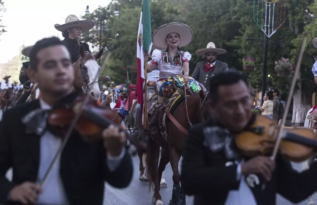 Mereka merayakan hari Charro di Mérida