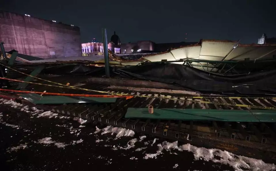 [VIDEO] The hail caused the collapse of the roof of the Templo Mayor