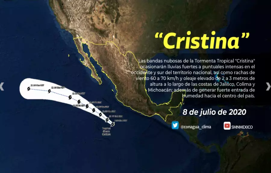 Tropical Storm Cristina track 42231_2
